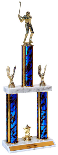 Two Tier Golf Trophy, Golf Trophy with Two Tiers | Golf Trophies