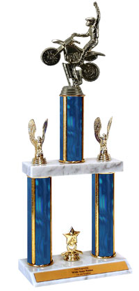 Two Tier Motocross Trophies, Motocross Trophy with Two Tiers