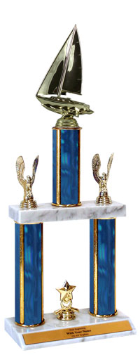 Two Tier Sailboat Trophies, Sailboat Trophy with Two Tiers | TrophyCentral