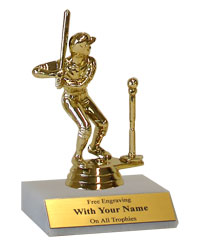 T-Ball Participation Trophy with Gold T-Ball Batter