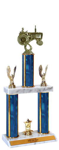 Two Tier Tractor Trophies, Tractor Trophy with Two Tiers