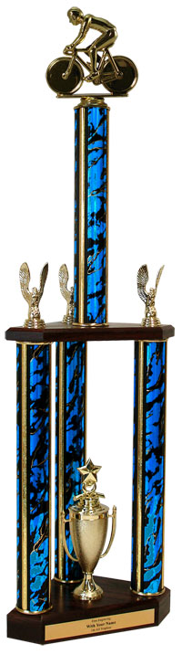 Bicycle Trophy With 3 Columns, TCL-Series Trophies - Bicycle