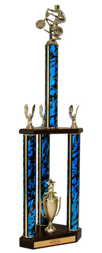 BMX Trophy With 3 Columns, Three-Column Series Trophies - BMX