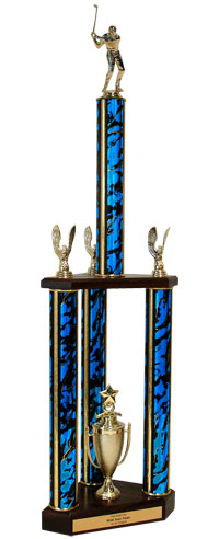 Golf Trophy With 3 Columns, Three-Column Series Trophies - Golf