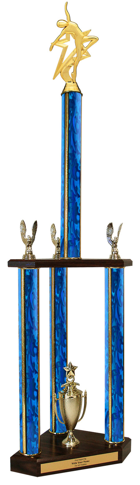 Dance Trophy With 3 Columns, Three-Column Series Trophies - Dancer Figure