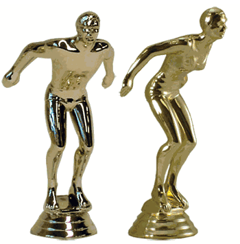Two Tier Swimmer Trophies, Swimmer Trophy with Two Tiers