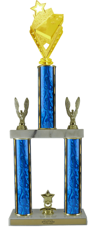 Two Tier Cornhole Figure Trophy | Cornhole Trophies
