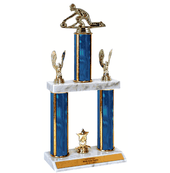 Two Tier Curling Trophies, Curling Trophy with Two Tiers