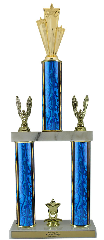 Two Tier Star Performer Trophies with Choice of Color