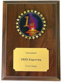 First Place Plaque with Torch Emblem | TrophyCentral