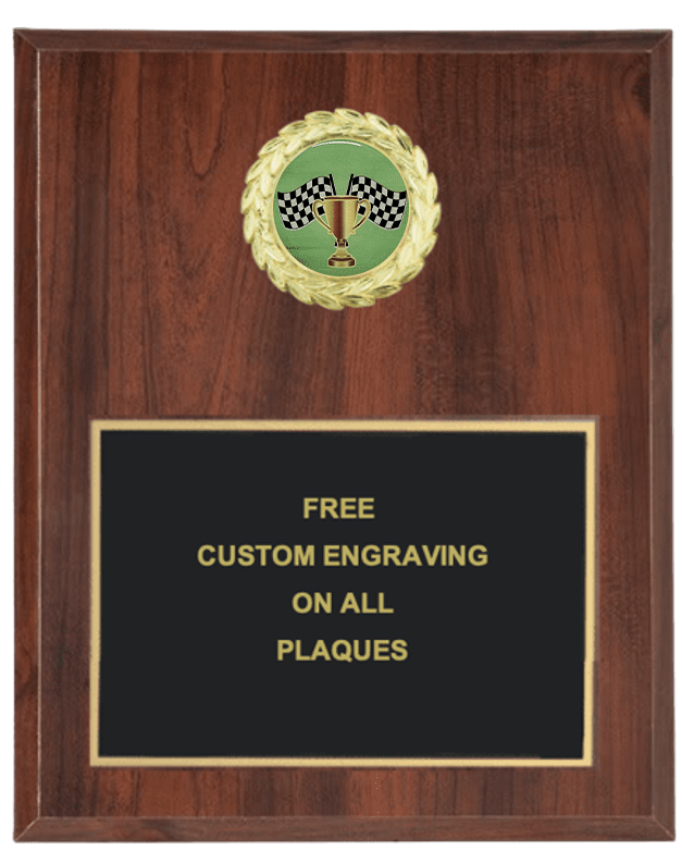 Beautiful Racing Insert Plaque from TrophyCentral