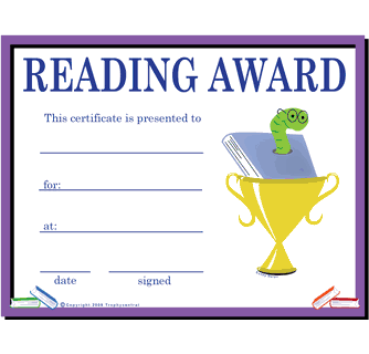 Reading Achievement Certificate Template