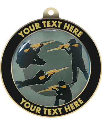 Colorful Rifle Insert Medals with Personalized Front Rim