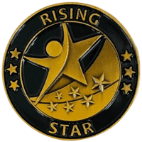 Rising Star Gold Enamel Lapel Pins | TrophyCentral