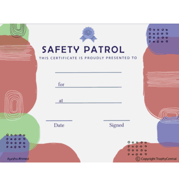 Free Safety Patrol Certificate Template | TrophyCentral
