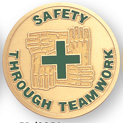Safety Through Teamwork Medal Inserts (2" Etched) | TrophyCentral