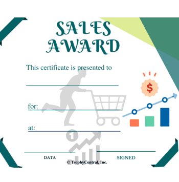 Free Sales Award Certificate Template | TrophyCentral