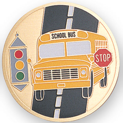 School Bus Medal Inserts (2" Etched) | TrophyCentral