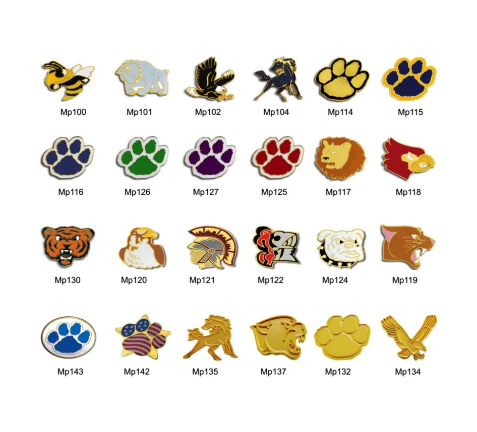 School mascot lapel pins, TrophyCentral pins