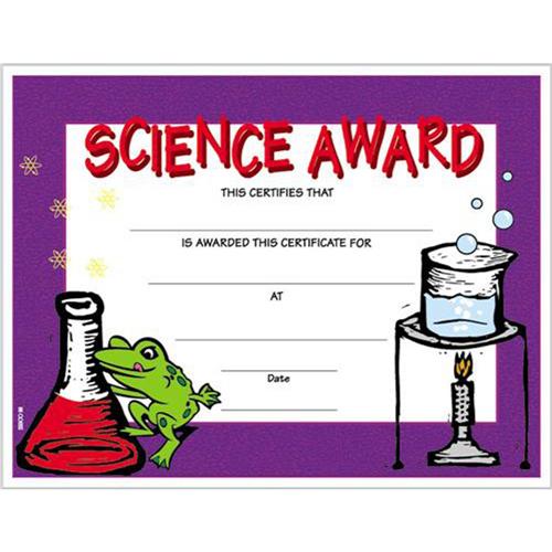 Science Certificates|Science Certificate Award