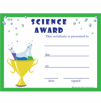 Free Science Certificates, Certificate Free Science