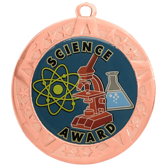 2 3/4 inch Science medals with a bronze frame and 2 inch Epoxy dome ...