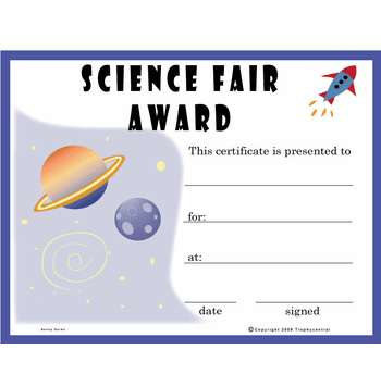 Free Science Fair Certificates, Certificate Free Science Fair