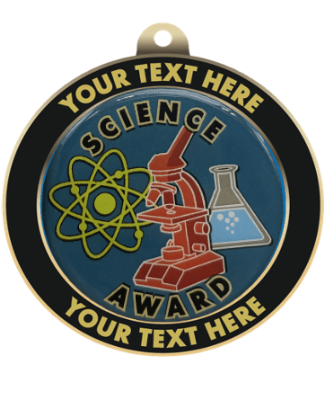 Colorful Science Insert Medals with Personalized Front Rim
