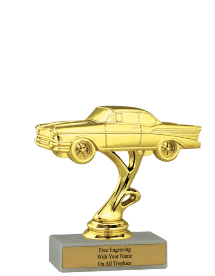 Budget trophies with 57 chevy figure, marble base and column