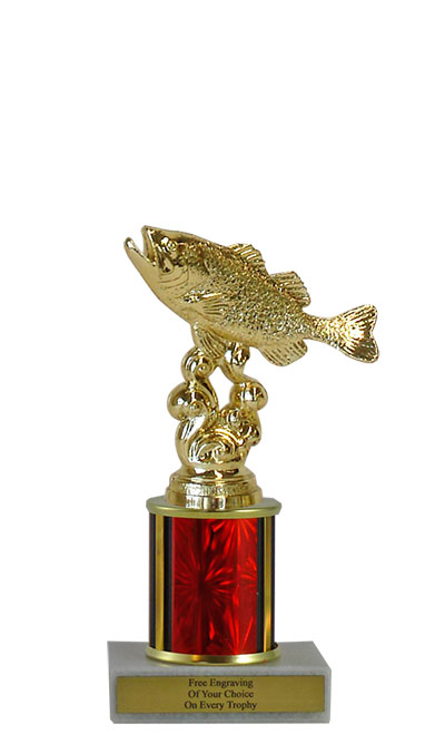 Budget trophies with bass figure, marble base and column | TrophyCentral