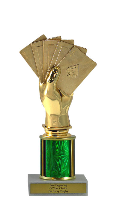 Budget trophies with cards figure, marble base and column | TrophyCentral