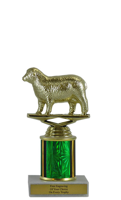 Budget trophies with sheep figure, marble base and column | TrophyCentral
