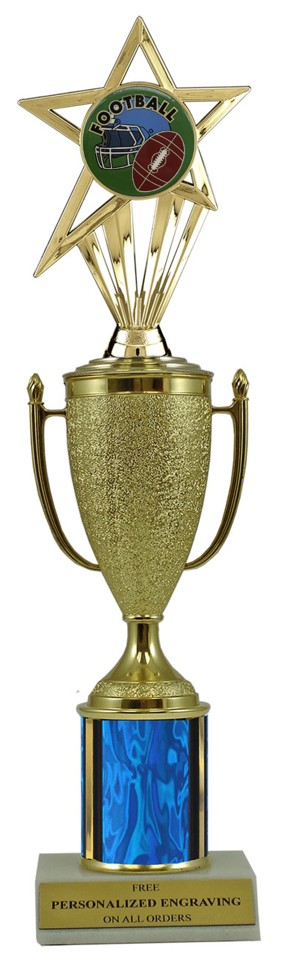 Football Insert Trophy With Marble Base, Gold Cup And Column ...