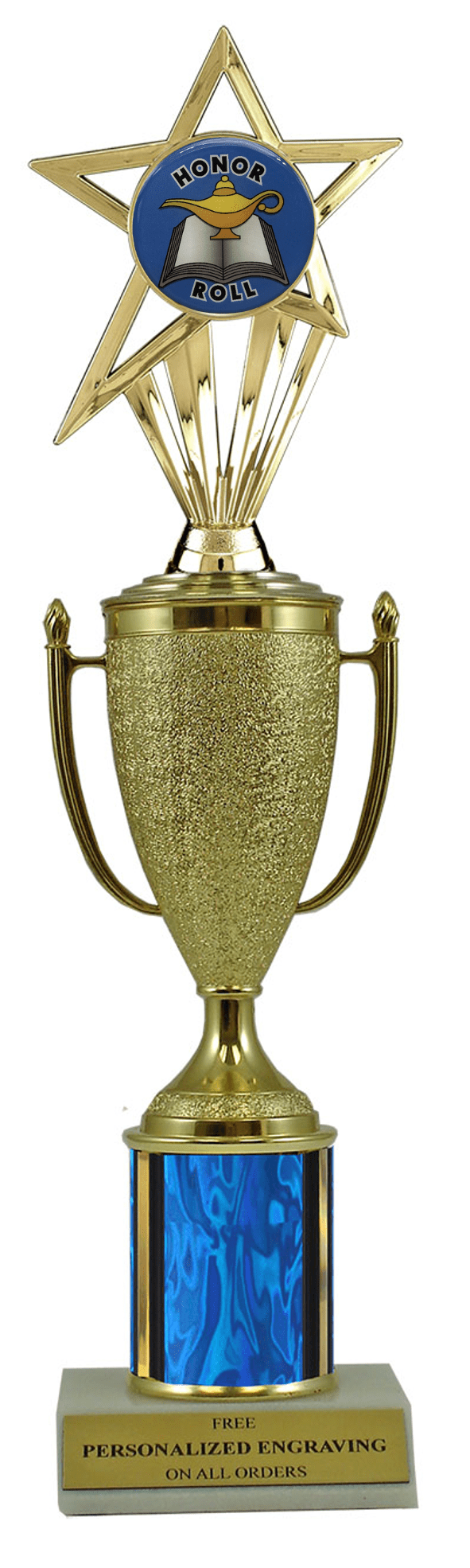 Honor Roll Insert Trophy With Marble Base, Gold Cup And Column ...