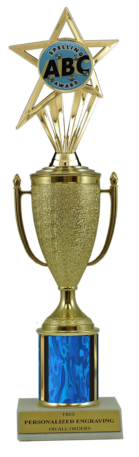 Spelling Insert Trophy With Marble Base, Gold Cup And Column ...