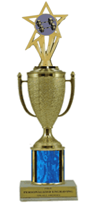 Weightlifting Insert Trophy With Marble Base, Gold Cup And Column | TrophyCentral