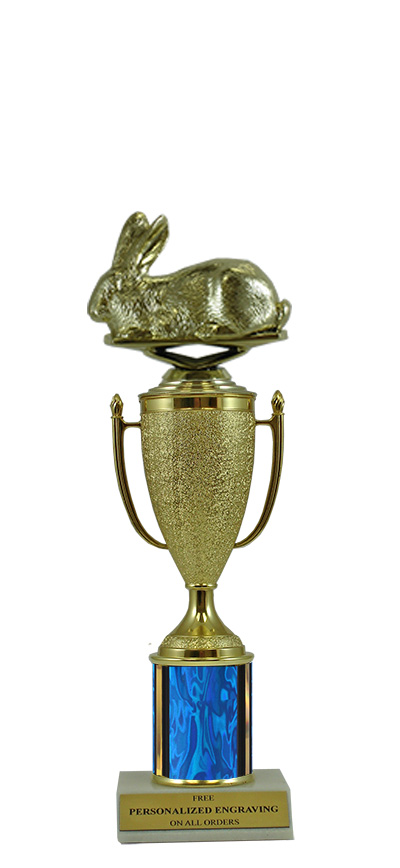 Bunny Rabbit Trophy With Marble Base, Cup And Column | TrophyCentral