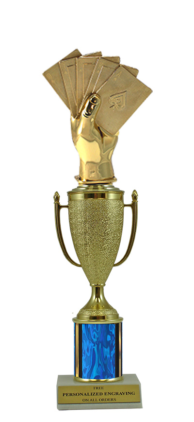 Cards Trophy With Marble Base, Cup And Column | TrophyCentral