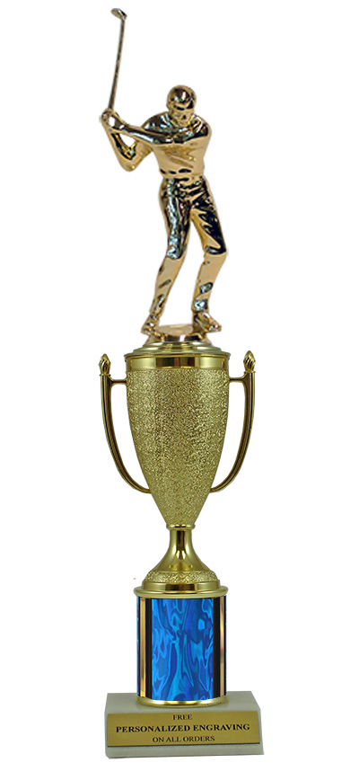Golf Trophy With Marble Base, Cup And Column | TrophyCentral
