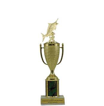 Marlin Fish Trophy With Marble Base, Cup And Column | TrophyCentral