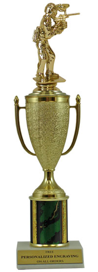 Paintball Trophy With Marble Base, Cup And Column | TrophyCentral