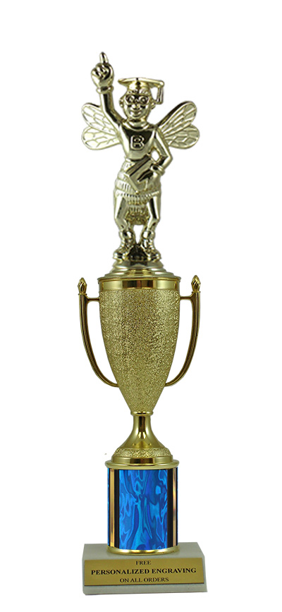 Spelling Bee Trophy With Marble Base, Cup And Column | TrophyCentral