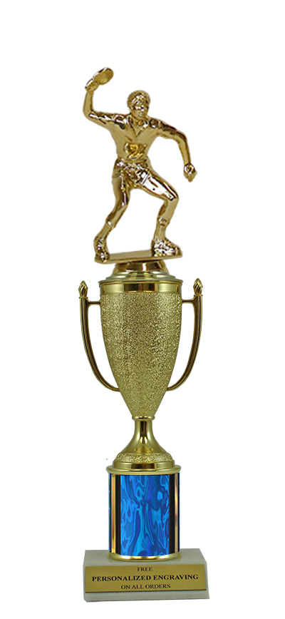 Table Tennis / Ping Pong Trophy With Marble Base, Cup And Column