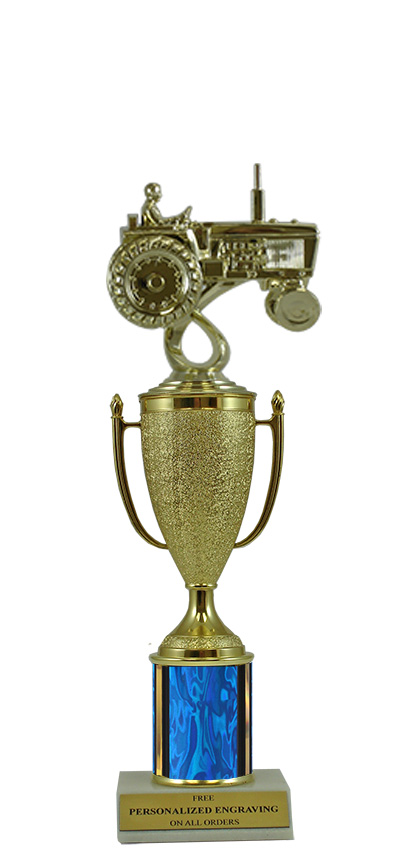 Tractor Trophy With Marble Base, Cup And Column | TrophyCentral