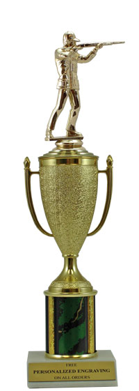 Trap Skeet Shooting Trophy With Marble Base, Cup And Column | TrophyCentral