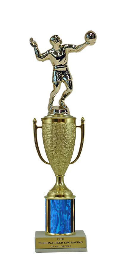 Volleyball Trophy With Marble Base, Cup And Column | TrophyCentral
