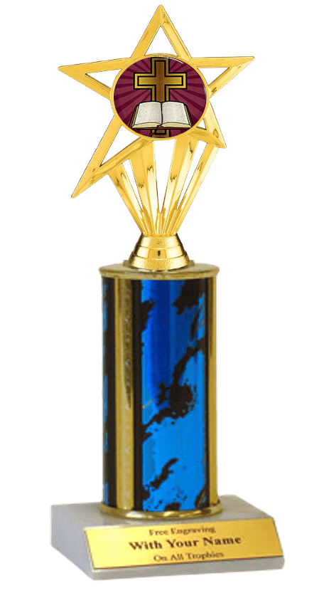 Single Column Insert Trophy - Cross | TrophyCentral
