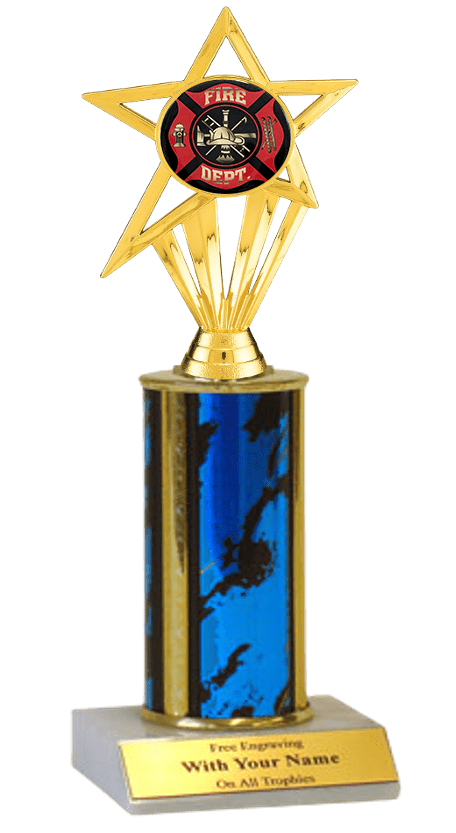 Single Column Insert Trophy - Fire Department | TrophyCentral