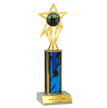 Single Column Insert Trophy - Marathon | Marathon Trophies