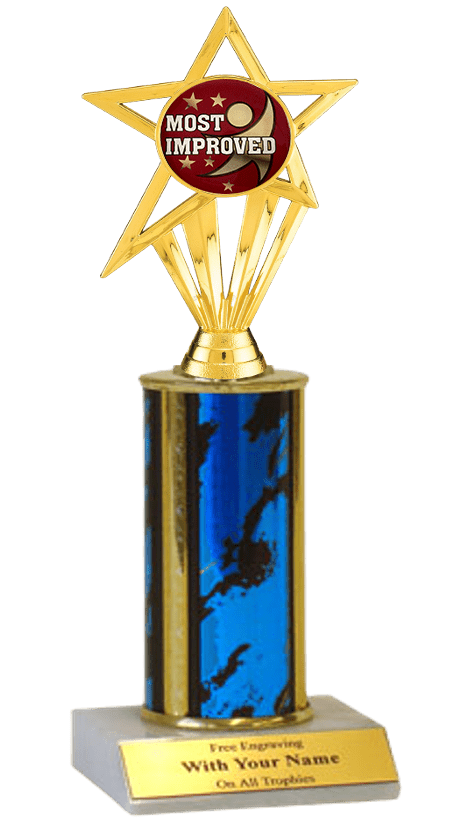 Single Column Insert Trophy - Most Improved | TrophyCentral
